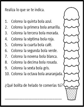 Hoja De Trabajo De Numeros Ordinales 1 10